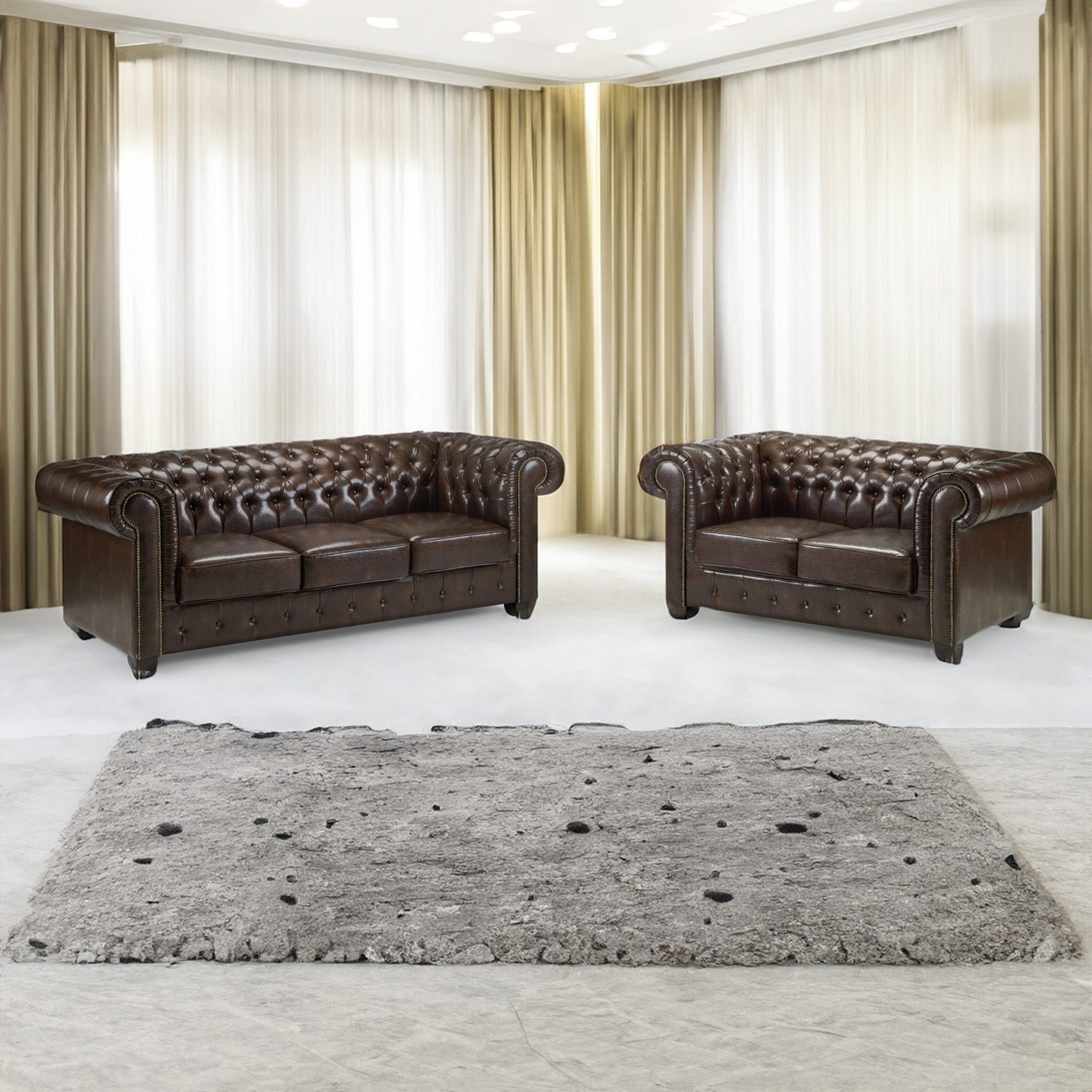 Chesterfield 3 plus 2 Sofa Set - Devon Discount Sofas
